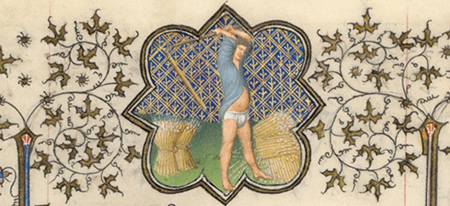 Detail of August Calendar Page from the Belles Heures | The Medieval ...
